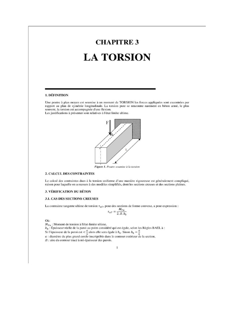 Chapitre 3 Torsion | PDF
