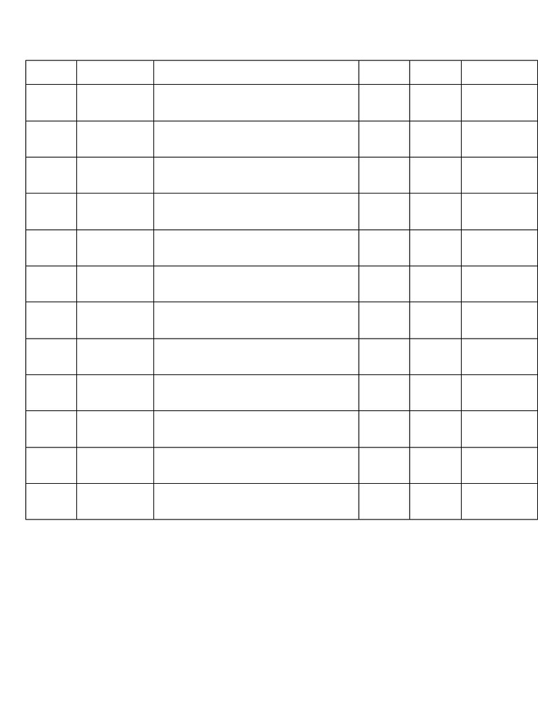 Blank Index A4 12 Rows | PDF