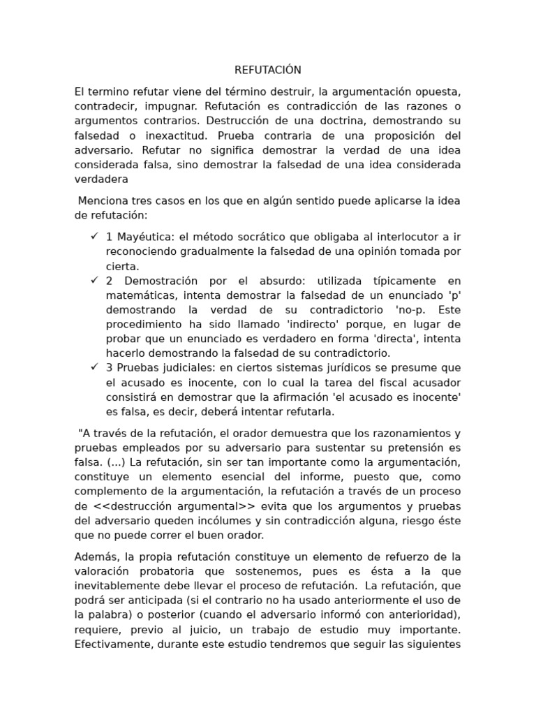Definición y Tipos de Refutación | PDF | Prueba matemática | Verdad