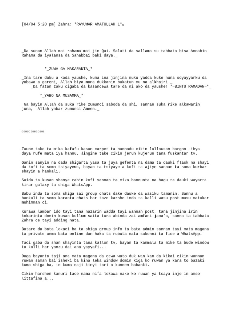 Rayuwar Amatullah Complete | PDF