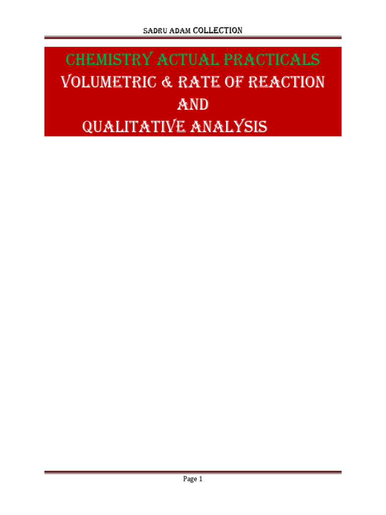 BSc 1st Semester Chemistry Practicals | PDF | Titration | Chemistry