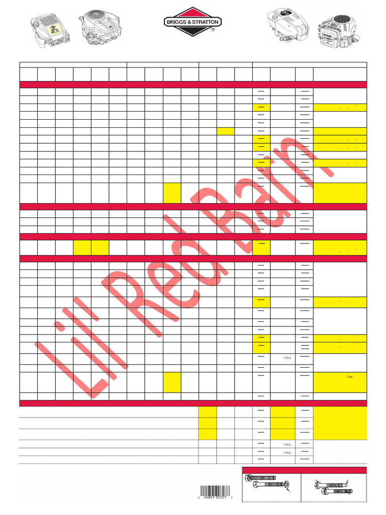 Engine Specifications Chart - ms3992 | PDF | Vehicle Parts | Propulsion