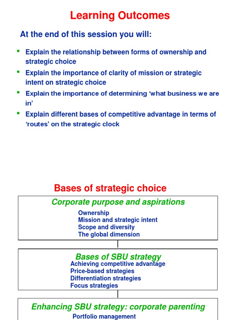 Strategic Choices and Competitive Advantage | PDF | Strategic ...