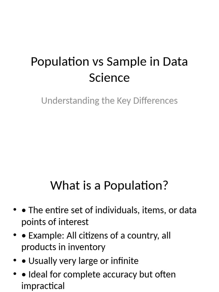 Population Vs Sample Presentation | PDF