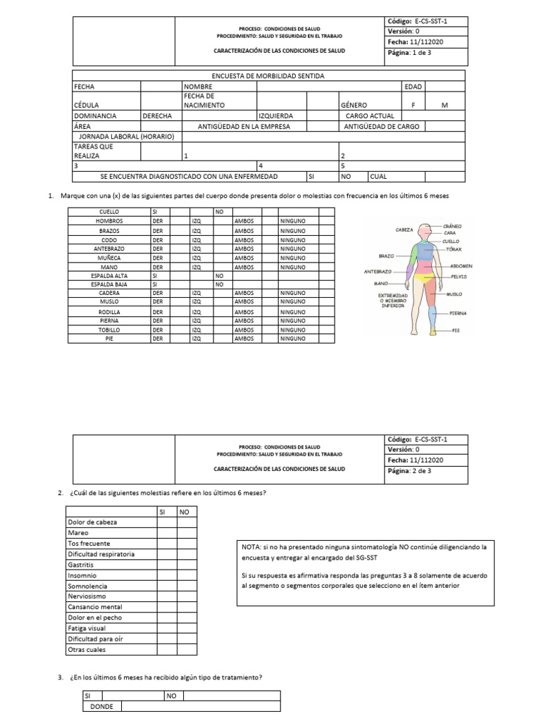 Encuesta de Morbilidad Sentida de Geemsa | PDF | Enfermedades y trastornos