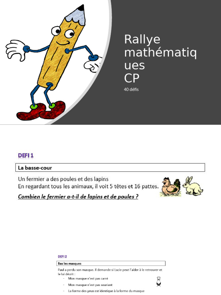 Rallye Mathematiques CP | PDF