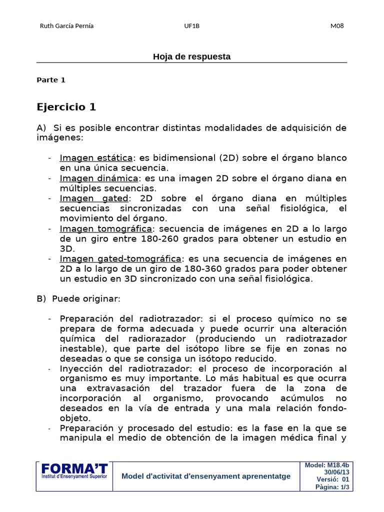 SAI0 UF1b P García Ruth | PDF | Trazador radiactivo | Imagenes medicas