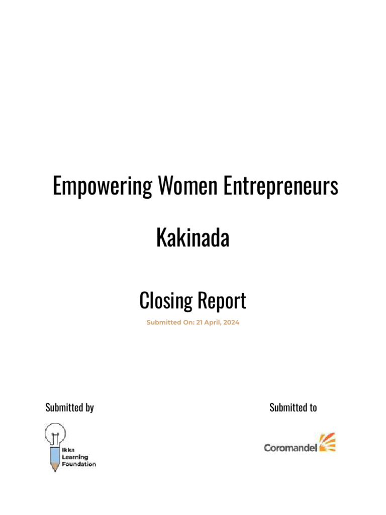 Activity Report - Women Business Leaders Program at Kakinada ...