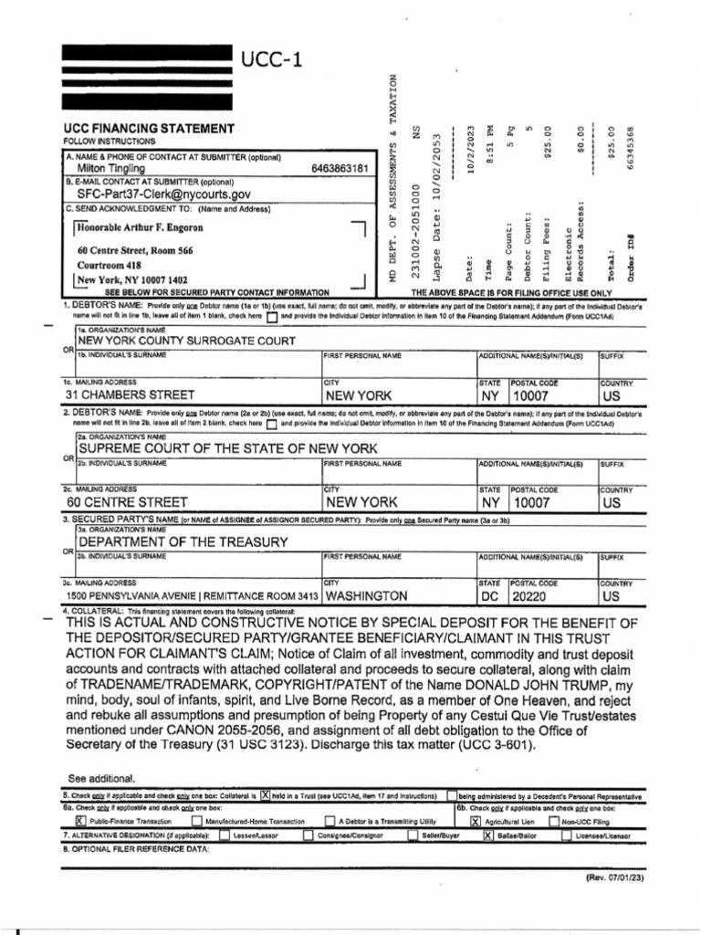 Donald Trump Ucc-1 Lien | PDF