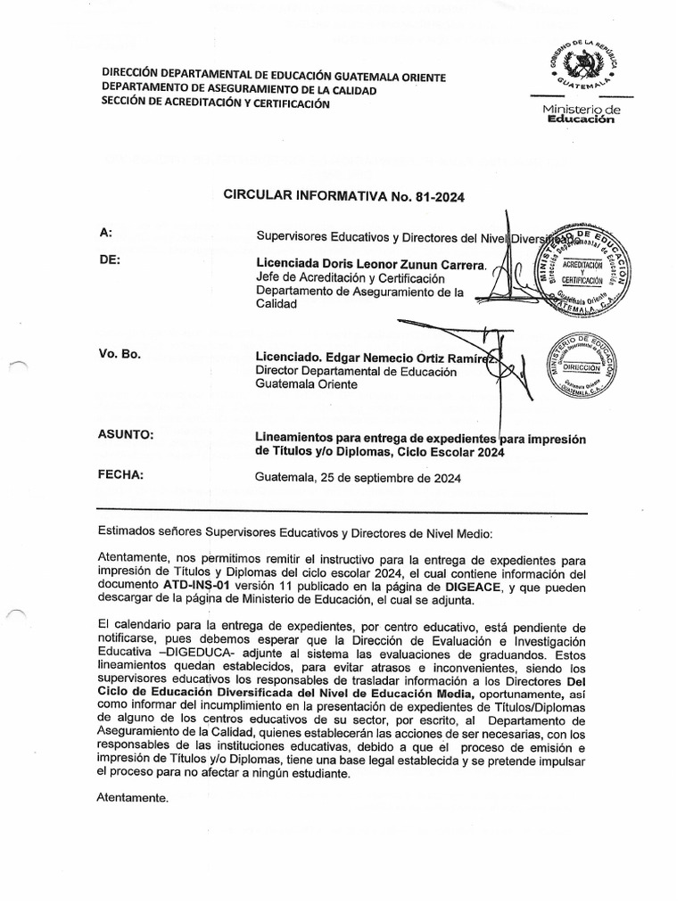 Lineamientos para Tramite de Titulos y Diplomas 2024 | PDF