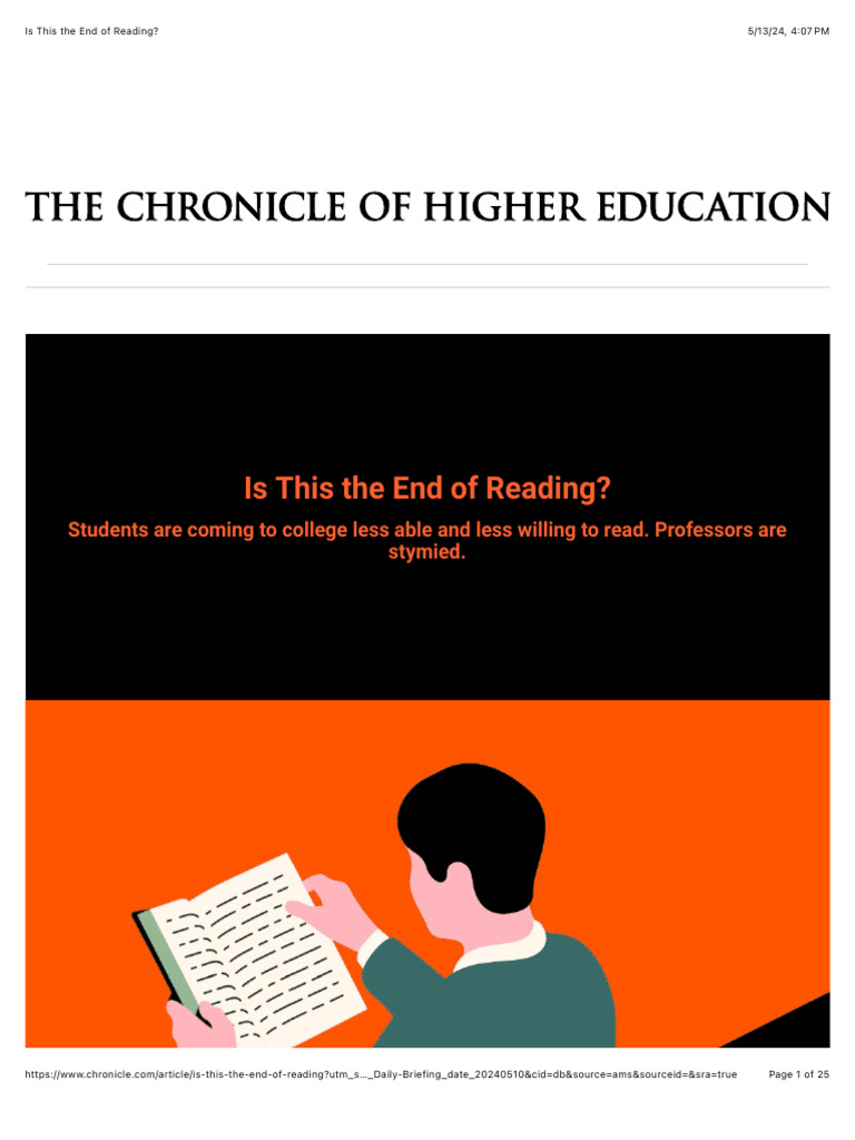 Decline of Reading Skills in College Students | PDF | Literacy | Psychology