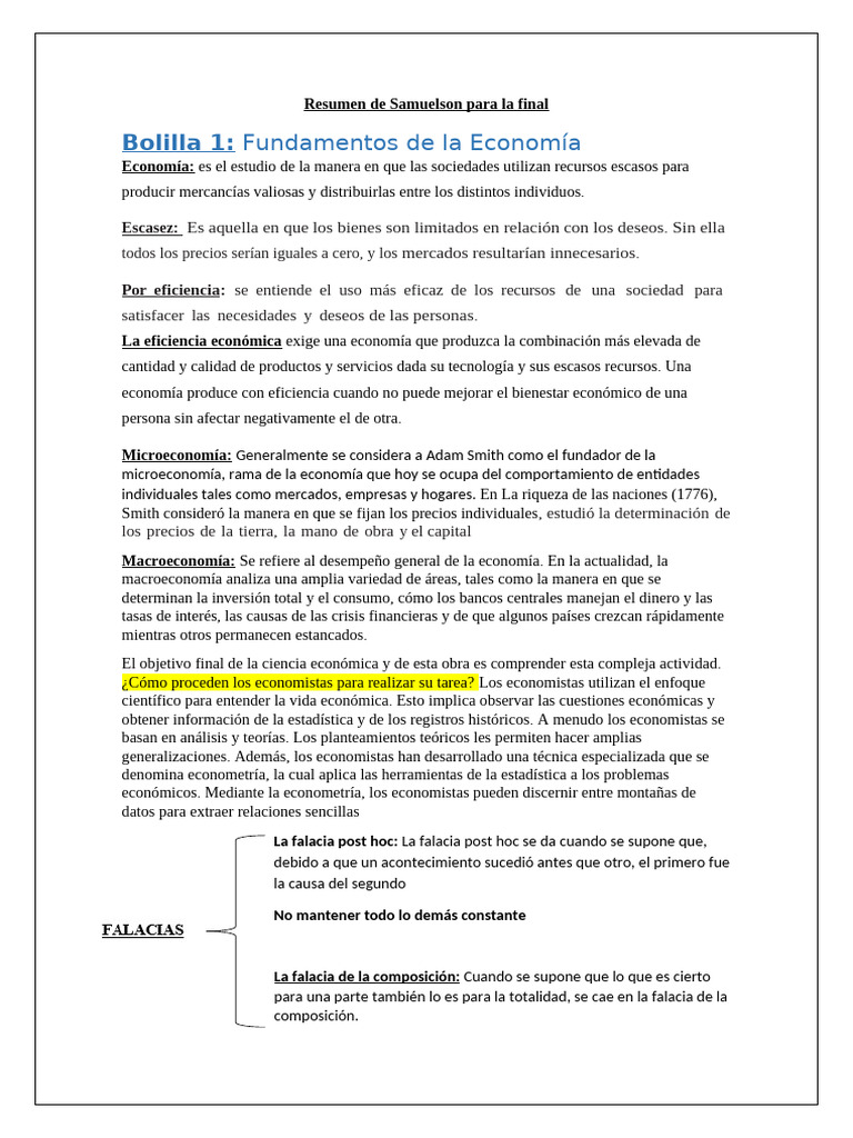 Resumen de Samuelson para la final Completo | PDF | Oferta (economía ...