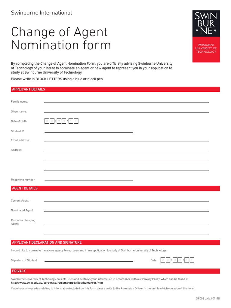 change-of-agent-nomination-form | PDF