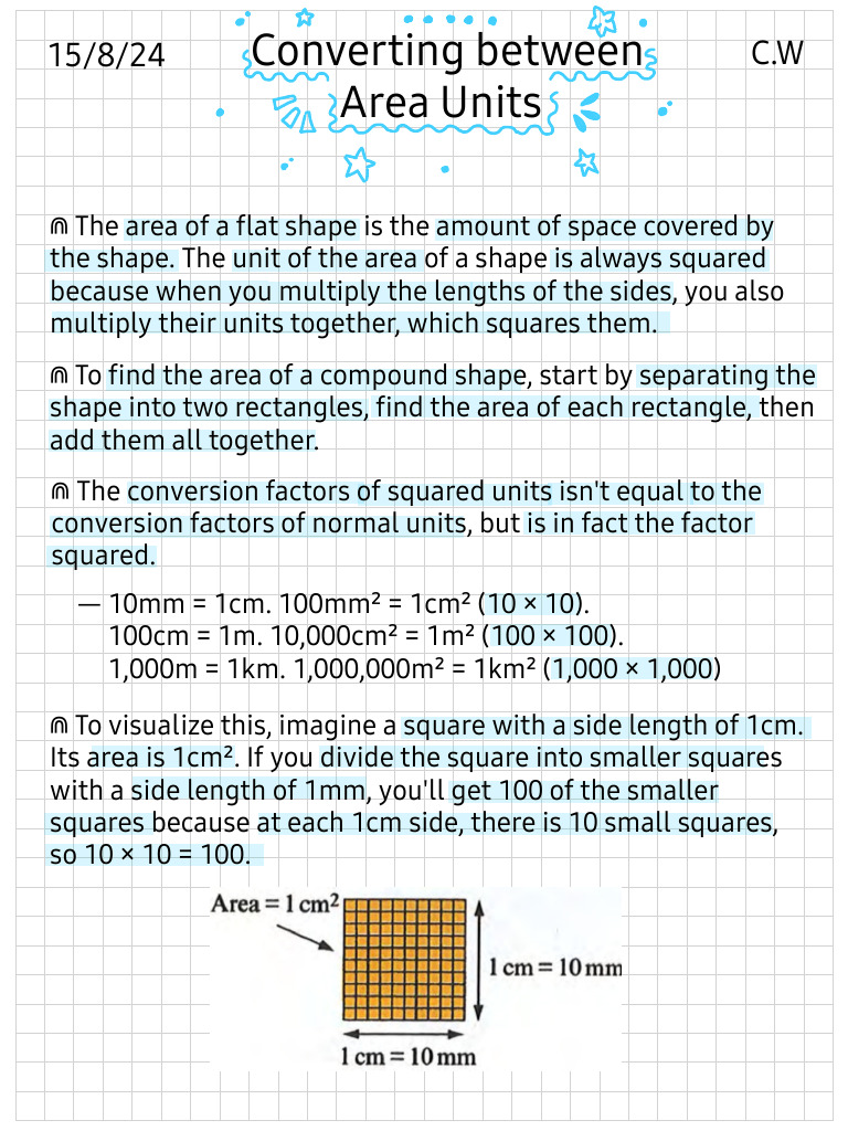 Converting Between Area Units | PDF