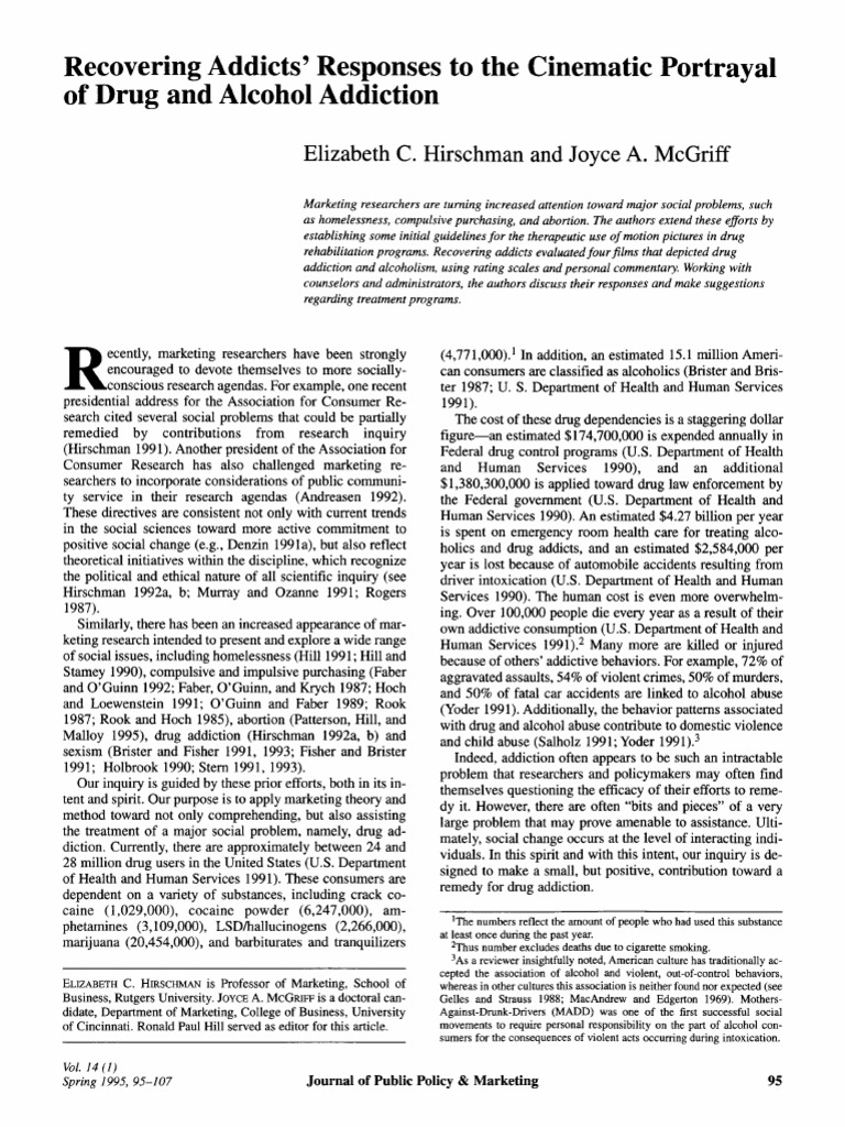 Film Impact on Drug Addiction Recovery | PDF | Alcoholism | Drug ...