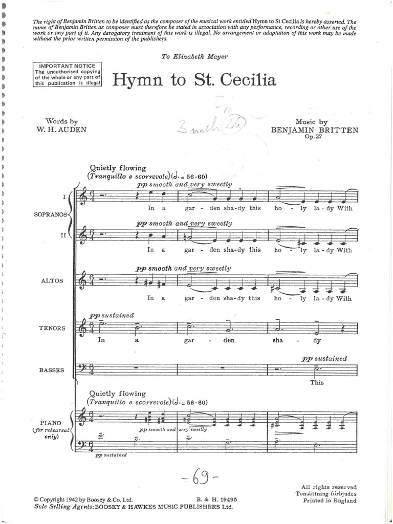 Hymn To St. Cecilia | PDF