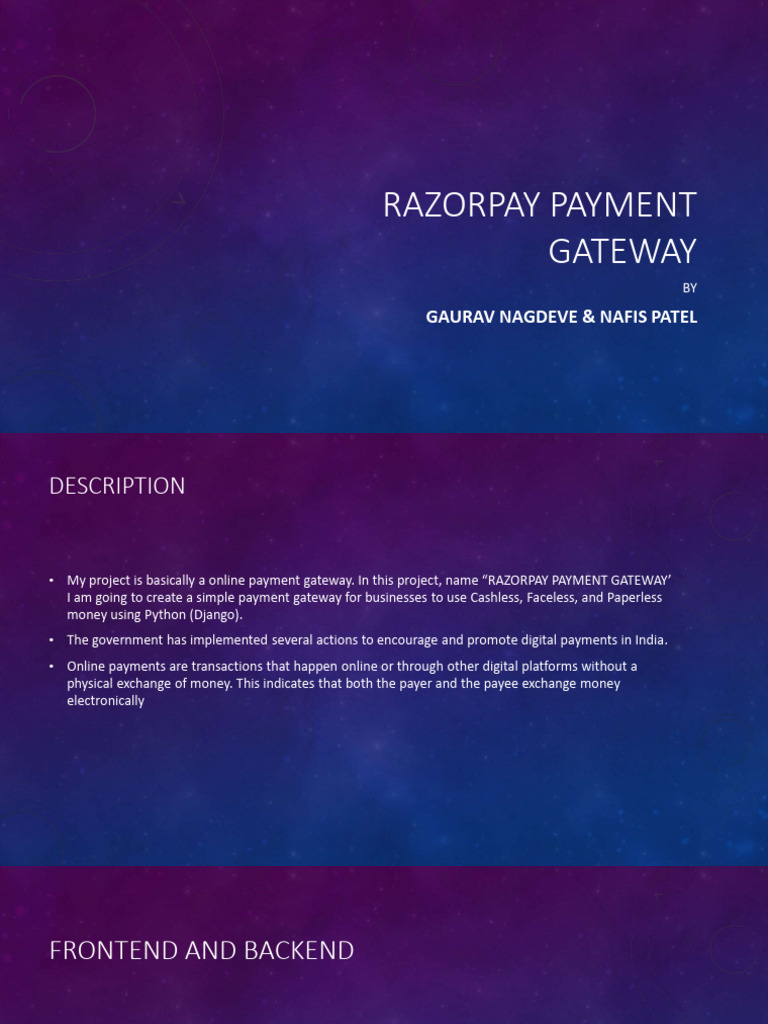 Razorpay Payment Gateway Overview | PDF