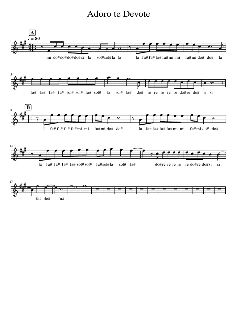 Adoro_te_Devote con notas | PDF