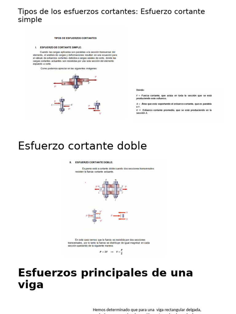 Tipos de Los Esfuerzos Cortantes | PDF