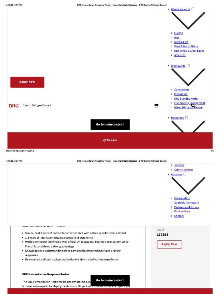 DRC Humanitarian Response Roster - New Candidate Database - DRC Danish ...