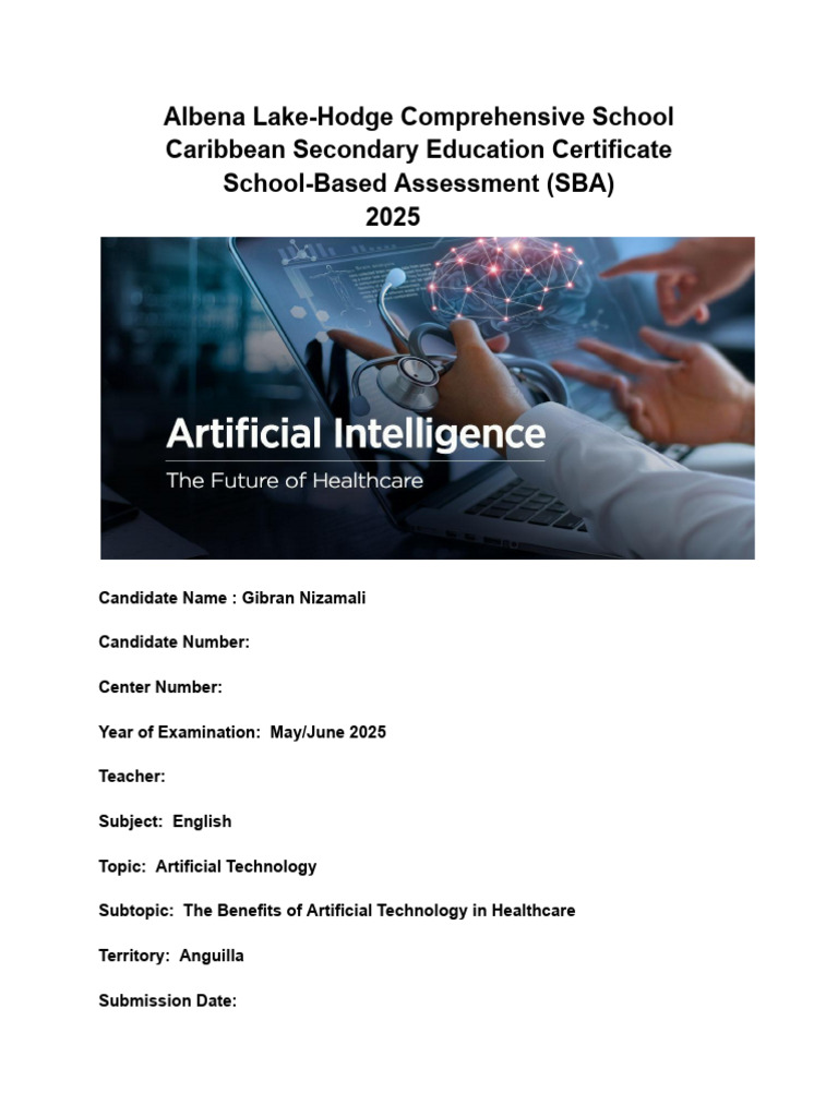 CSEC English SBA - Gibran Nizamali | PDF | Artificial Intelligence ...