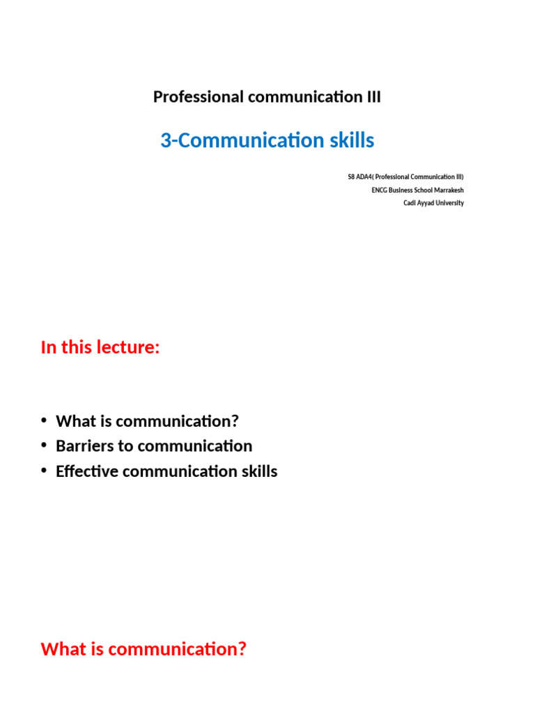 3 Communication Skills | PDF | Communication | Nonverbal Communication