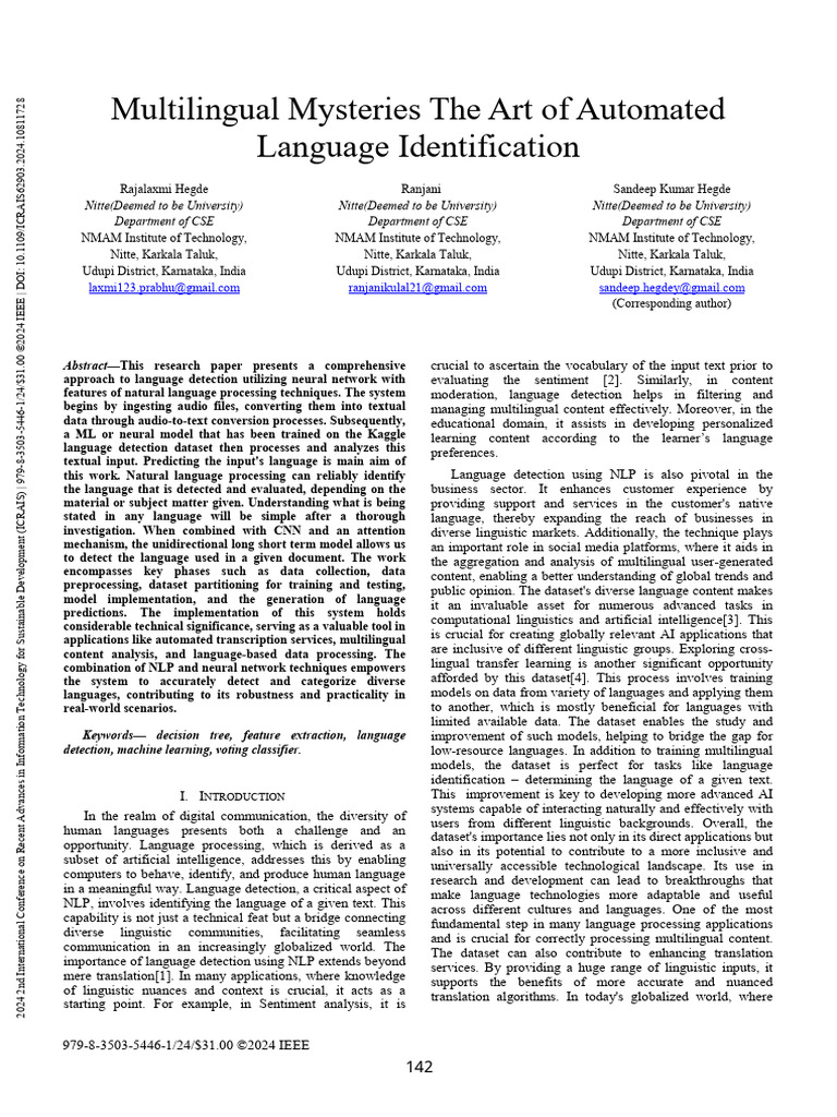 Multilingual Mysteries The Art of Automated Language Identification | PDF | Artificial ...
