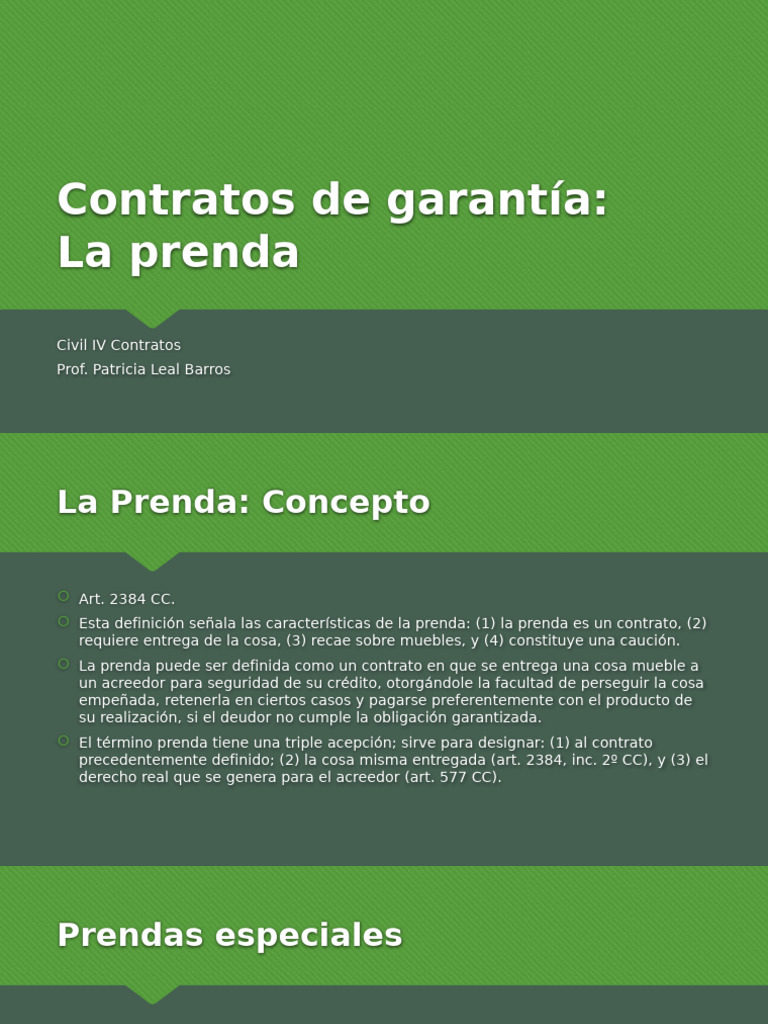 Definición y características de la prenda | PDF | Propiedad | Derecho ...