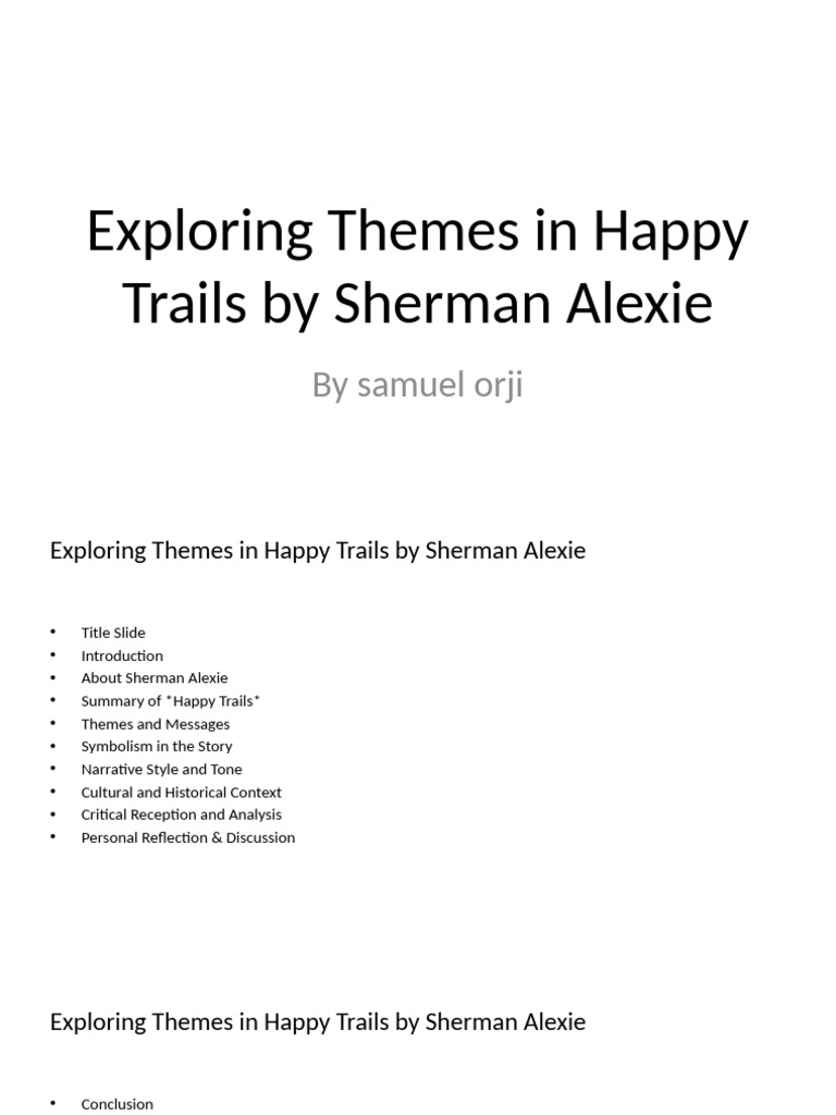 Themes in Sherman Alexie's Happy Trails | PDF | Narrative ...