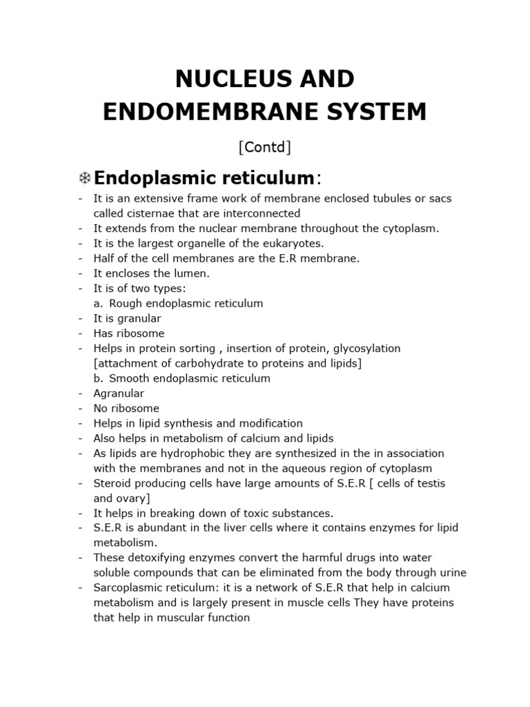 Nucleus and Endomembrane System Part 2 | PDF | Protein Targeting | Endoplasmic Reticulum