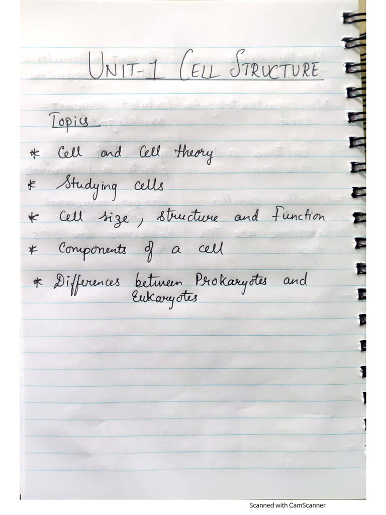 Cell Structure (1) | PDF