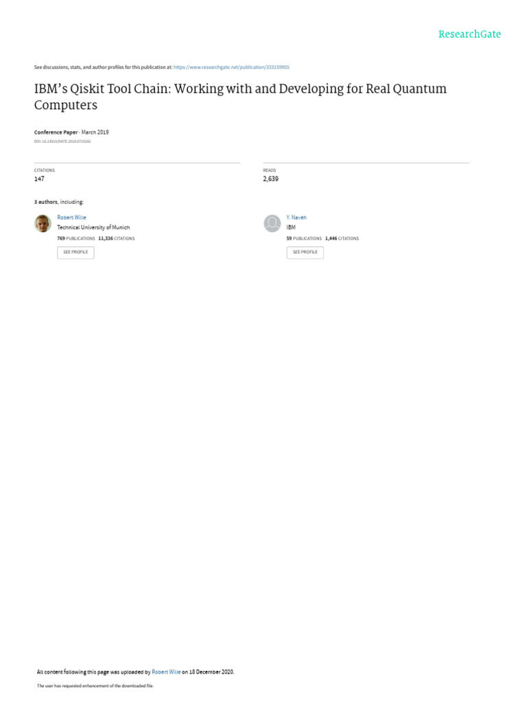 2019 Date Qiskit Working With and Developing for Real Quantum Computers | PDF | Quantum ...