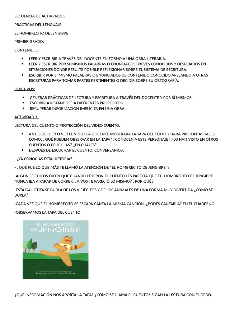 Hombrecito de Jengibre | PDF