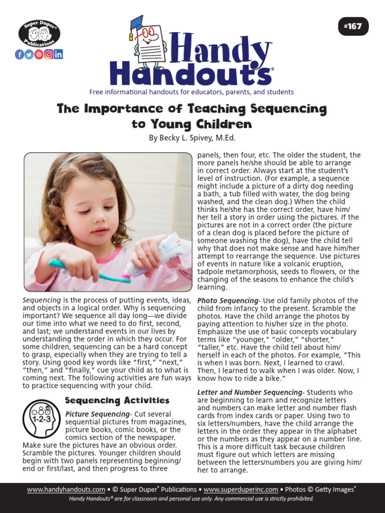The Importance of Teaching Sequencing To Young Children | PDF