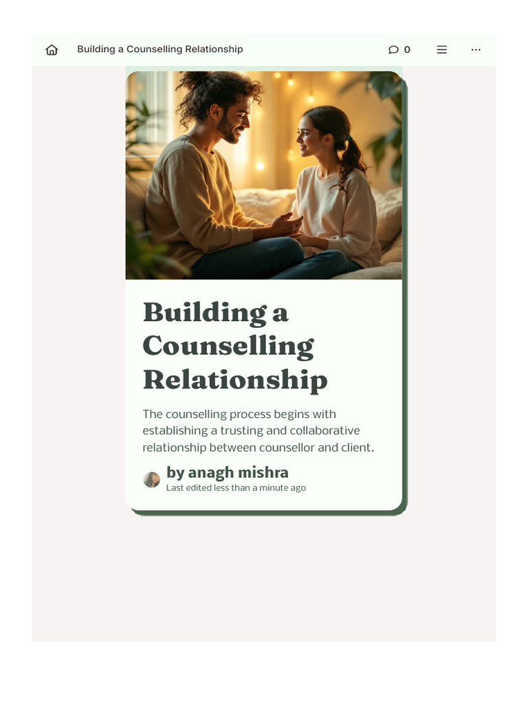 Building A Counselling Relationship - Gamma | PDF | Nonverbal ...