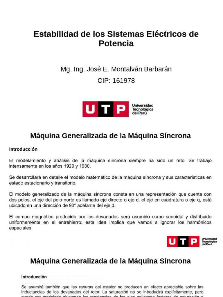 S2_s1 - ESTABILIDAD - Ing_ José Montalvan Barbaran - 03042025 | PDF | Ingenieria Eléctrica ...