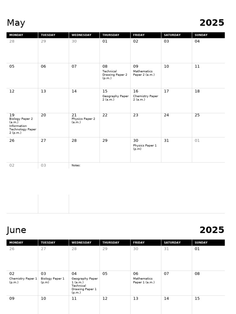 Csec Calendar | PDF