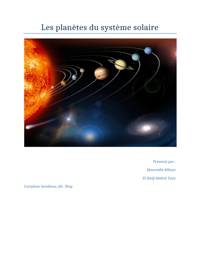 Caractéristiques des planètes du système solaire | PDF | Planètes ...