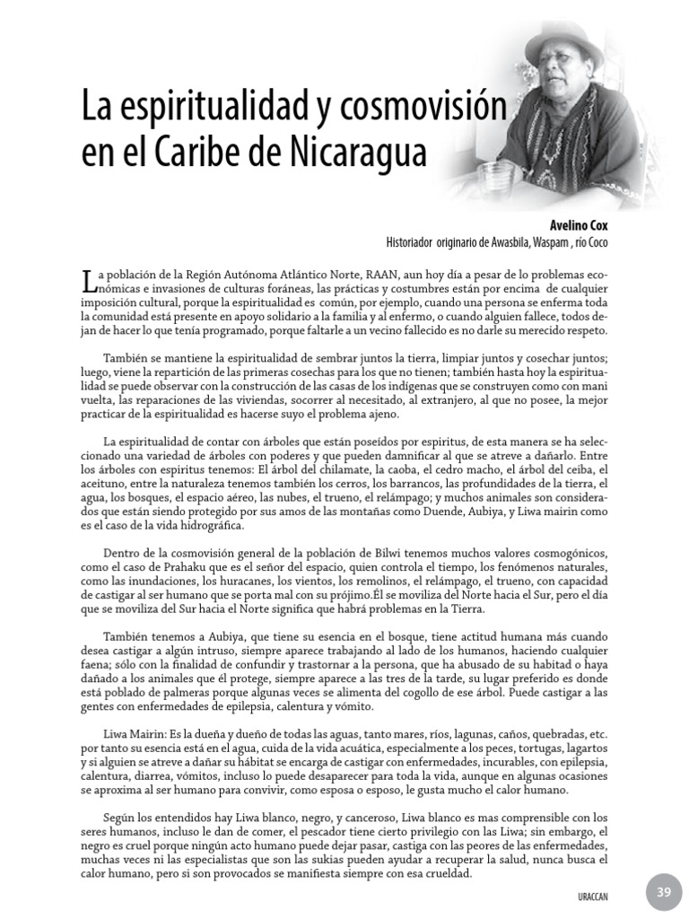Material de lectura tema 4 Cosmovisión en el Caribe de Nicaragua | PDF