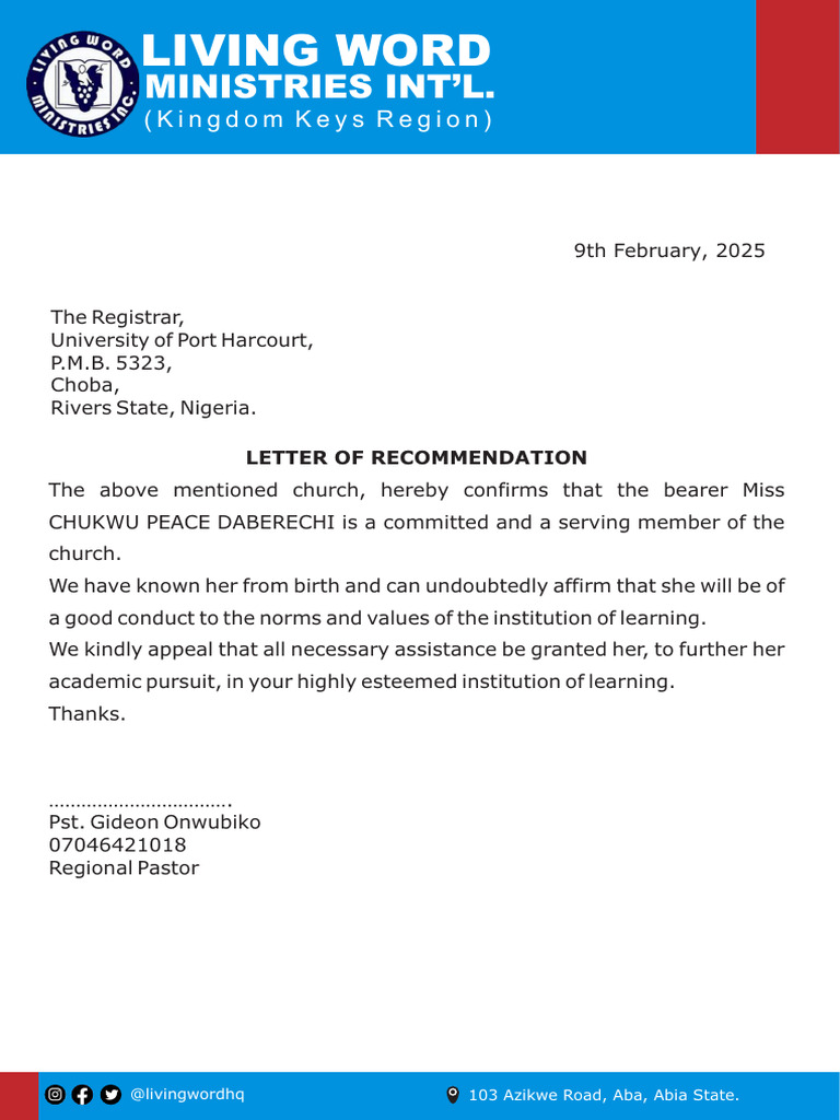PEACE REF LETTER 2 | PDF