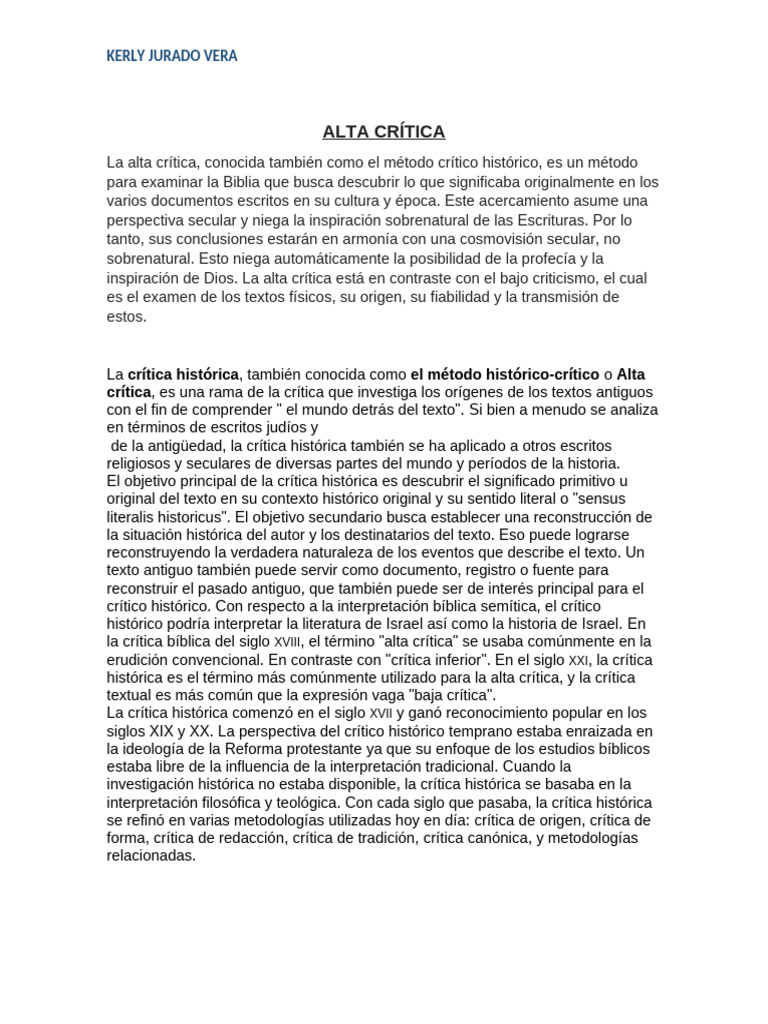 Alta Critica | PDF