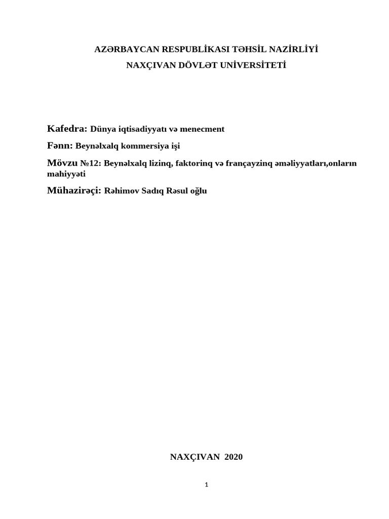 12.beyn Lxalq Lizinq, Faktorinq V Fran Ayzinq | PDF