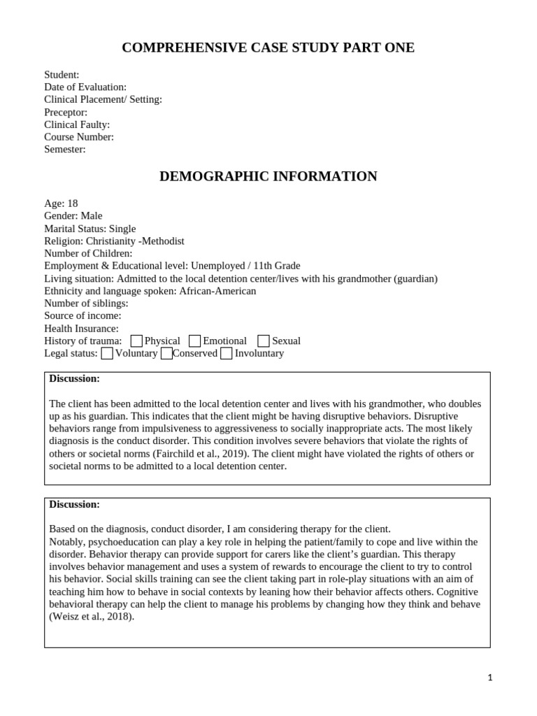 Comleted Adult+case+study+part+one | PDF | Attention Deficit ...