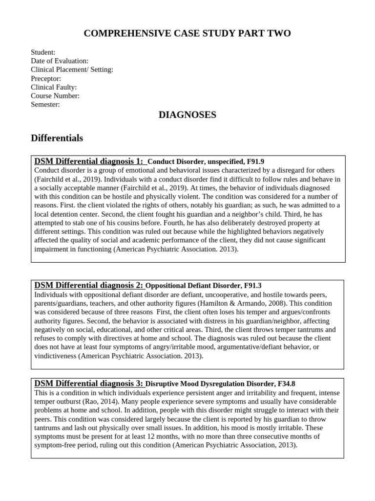 ADHD Case Study and Treatment Plan | PDF | Attention Deficit ...