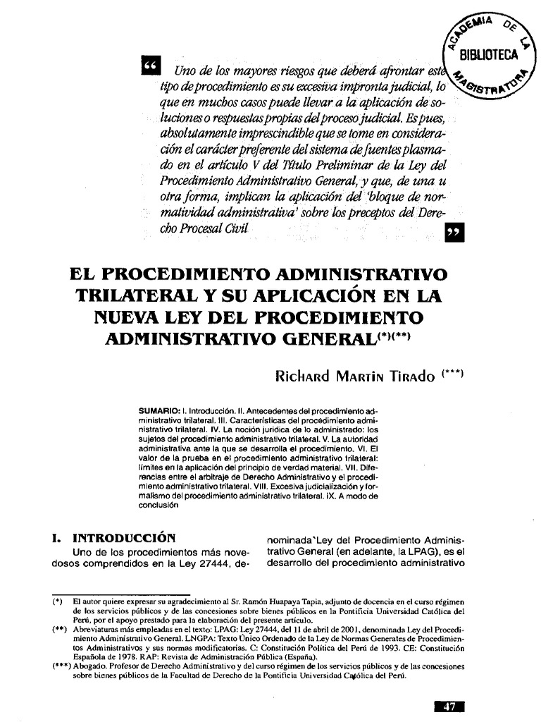 S.10. Lectura de apoyo_Procedimiento Administrativo Trilateral | PDF