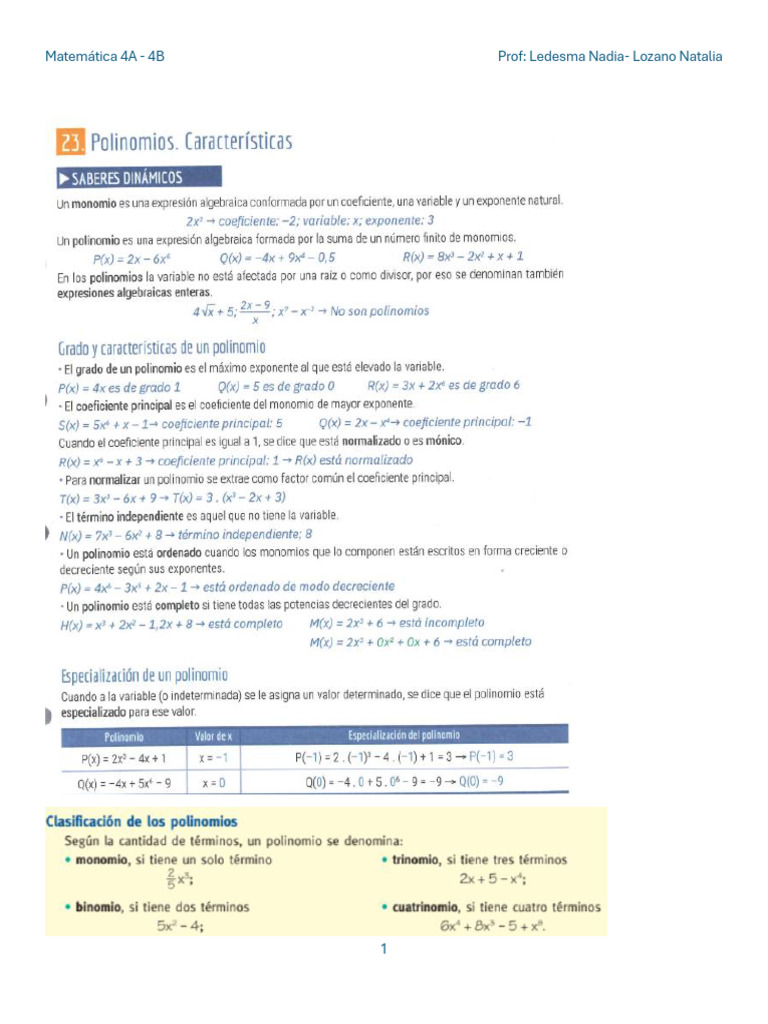 Actividades de Matemática 4A-4B | PDF