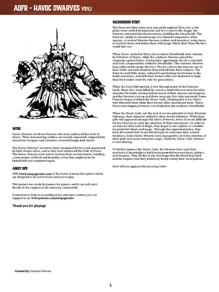 AOFR - Enanos del Caos (Havoc Dwarves) | PDF | Dwarf (Dungeons & Dragons)