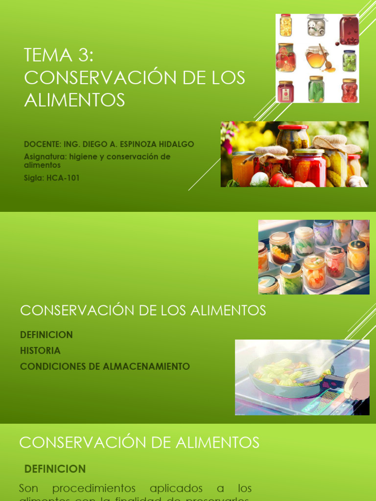 Tema 3 Conservacion de Alimentos | PDF | Conservación de los alimentos ...