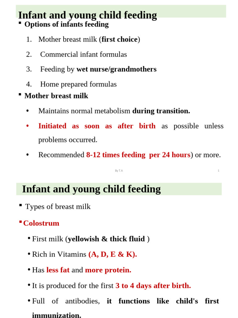 Infant and Young Child Feeding | PDF | Breast Milk | Breastfeeding