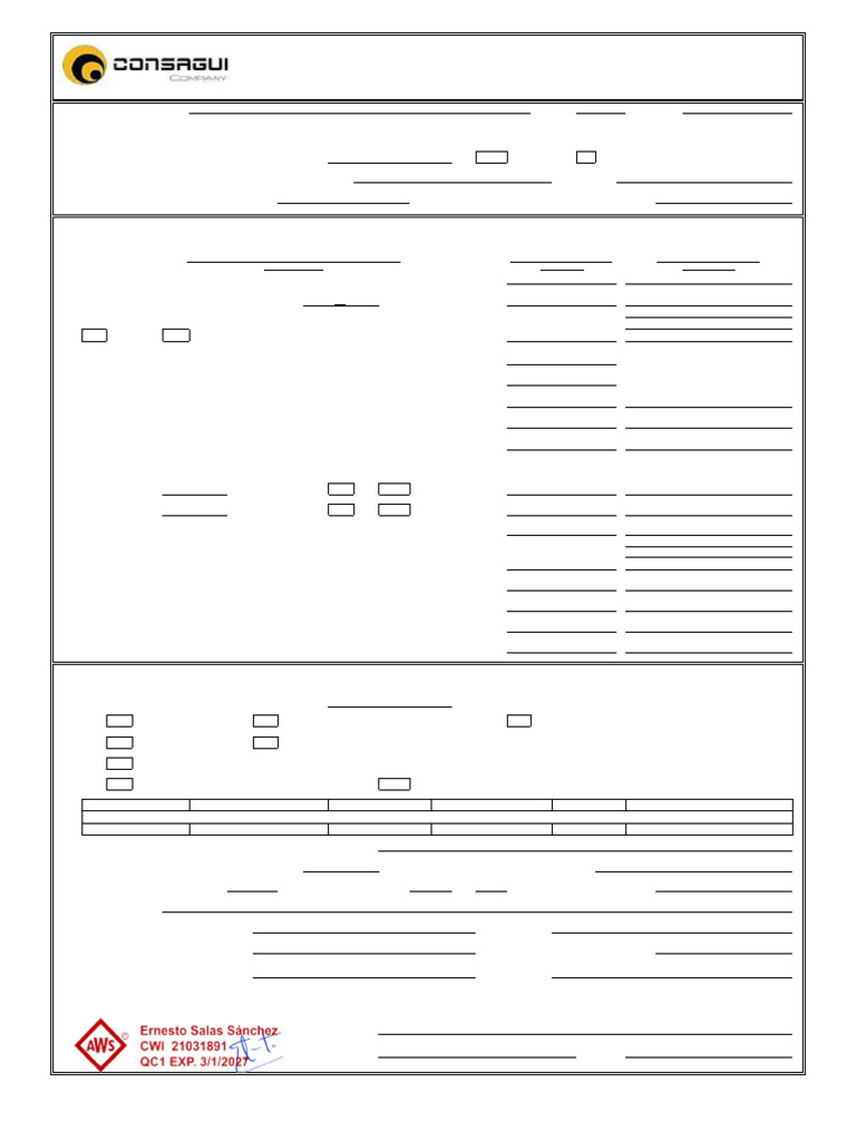 Wpq Asme Erick Reyes - Consagui | PDF | Soldadura | Construcción